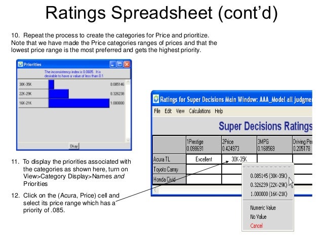Tutorial 3 AHP ratings model