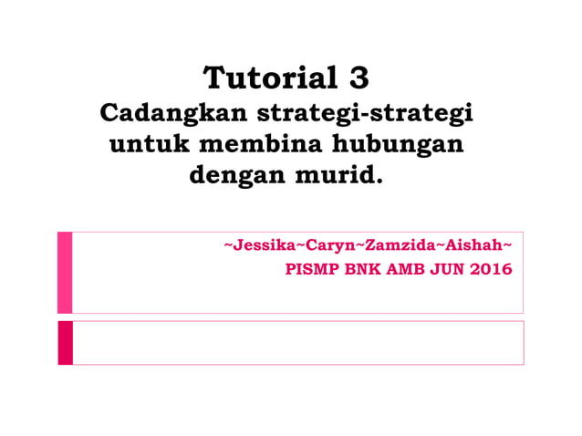 EDUP 3043 Pengurusan Bilik Darjah | PPTX