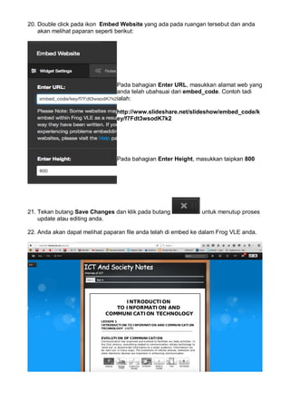 Tutorial 3 langkah kongsi fail dalam frog vle | PDF