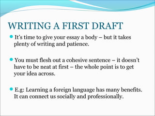 Tutorial 3 (pre writing & process essay format) | PPT