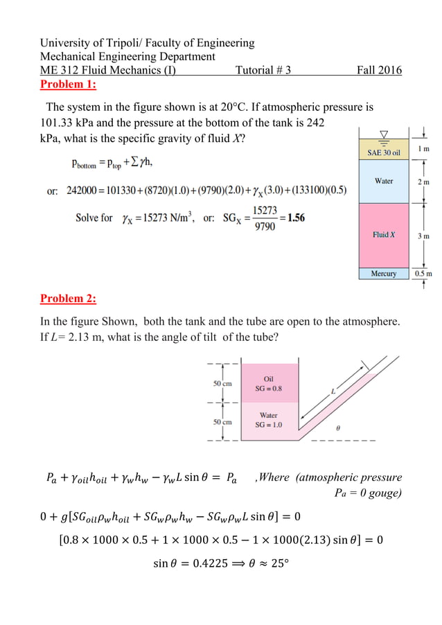 Tutorial # 3 +solution | PDF | Chemistry | Science