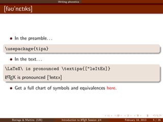 4th presentation of the BiB LaTeX course | PPT