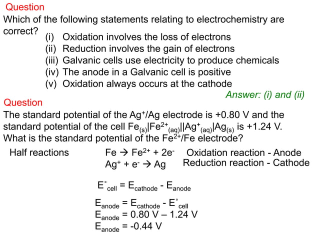 Tutorial 5 - Electrochemistry.ppt