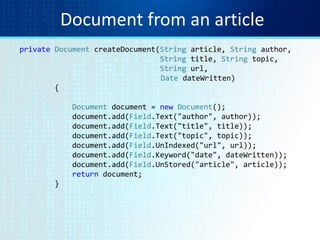Tutorial 5 (lucene) | PDF
