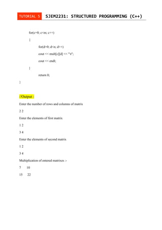 C++ TUTORIAL 5 | PDF