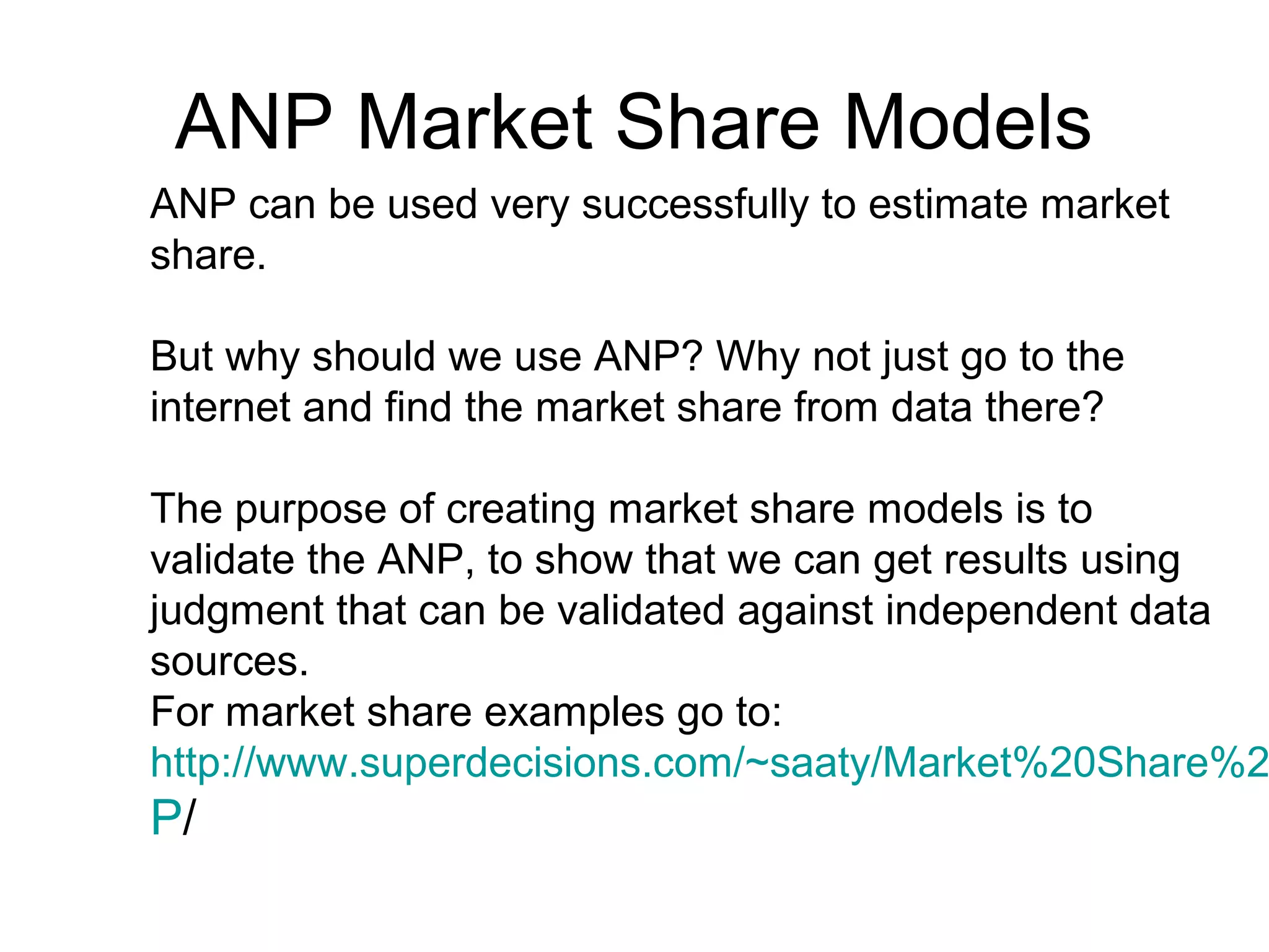 ANP market share models | PPT