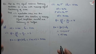 Tutorial 7 fm | Communication Systems | PPTX