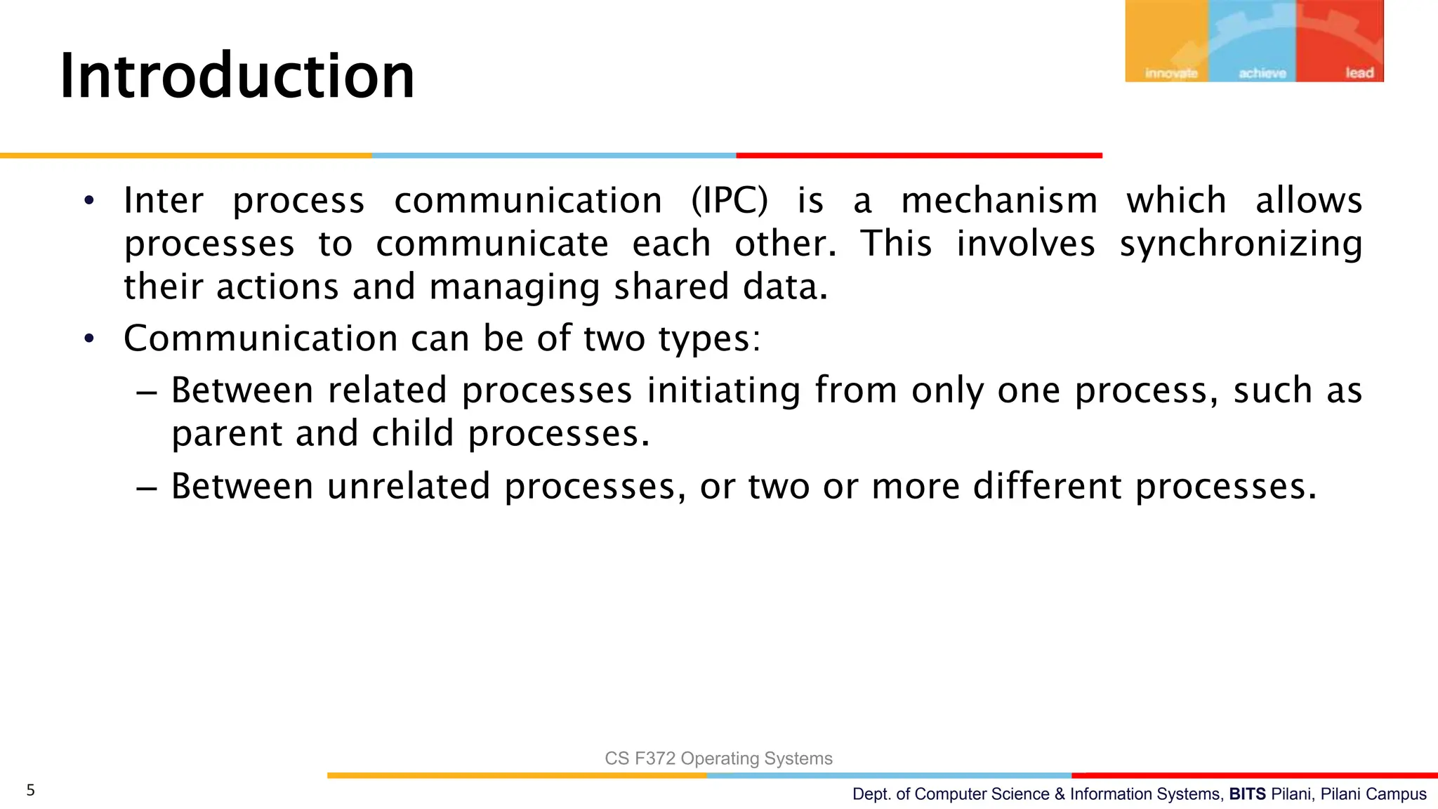 Operating System Tutorial 8, Bits Pilani | PPTX