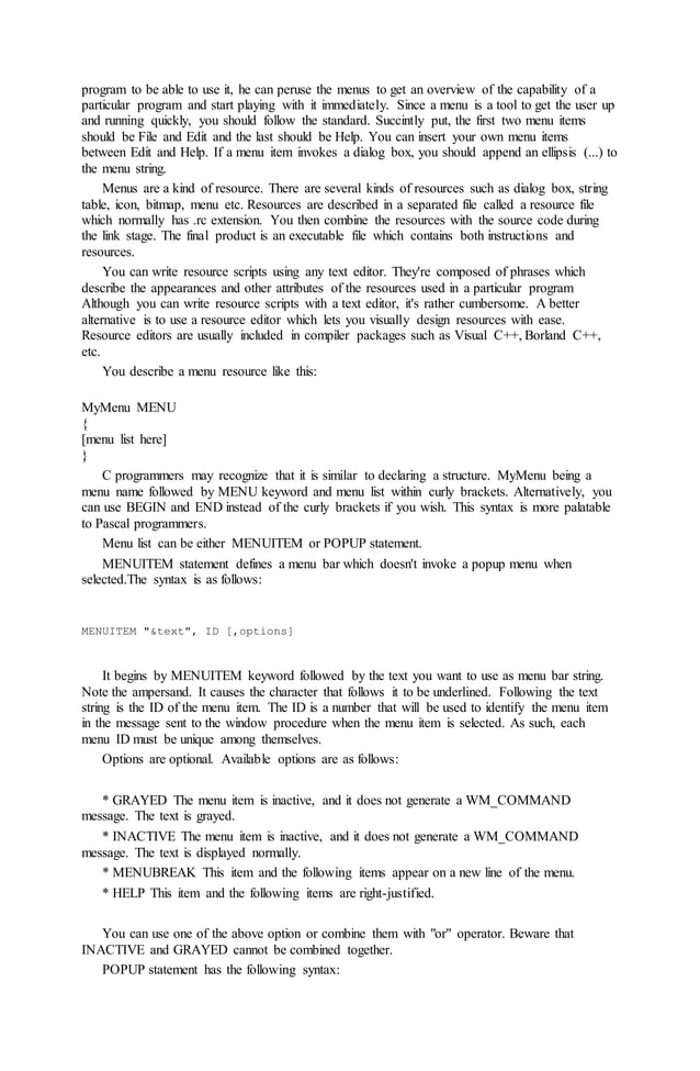 Tutorial 8 menu | PDF