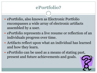 Tutorial 9 careers, e portfolio | PPT