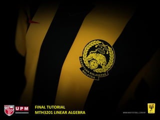 Tutorial 9 mth 3201 | PPT
