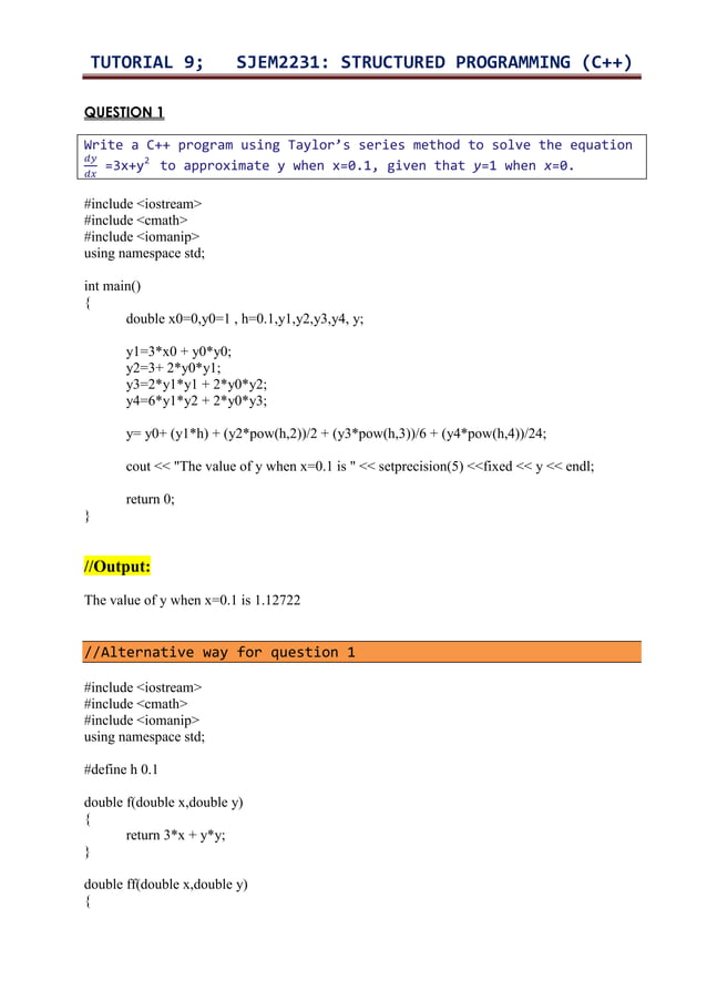 C++ TUTORIAL 9 | PDF