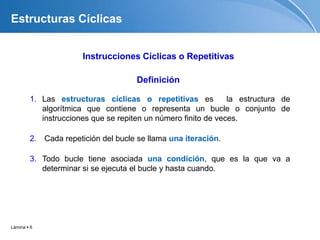 Tutorial algoritmo estructuras ciclicas | PPTX | Programming Languages | Computing
