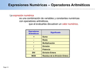 Tutorial algoritmo expresiones | PPTX