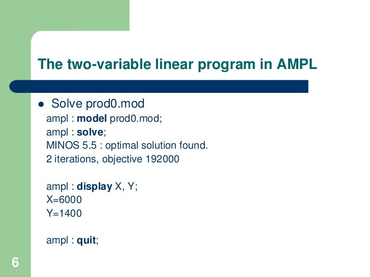 Tutorial Ampl