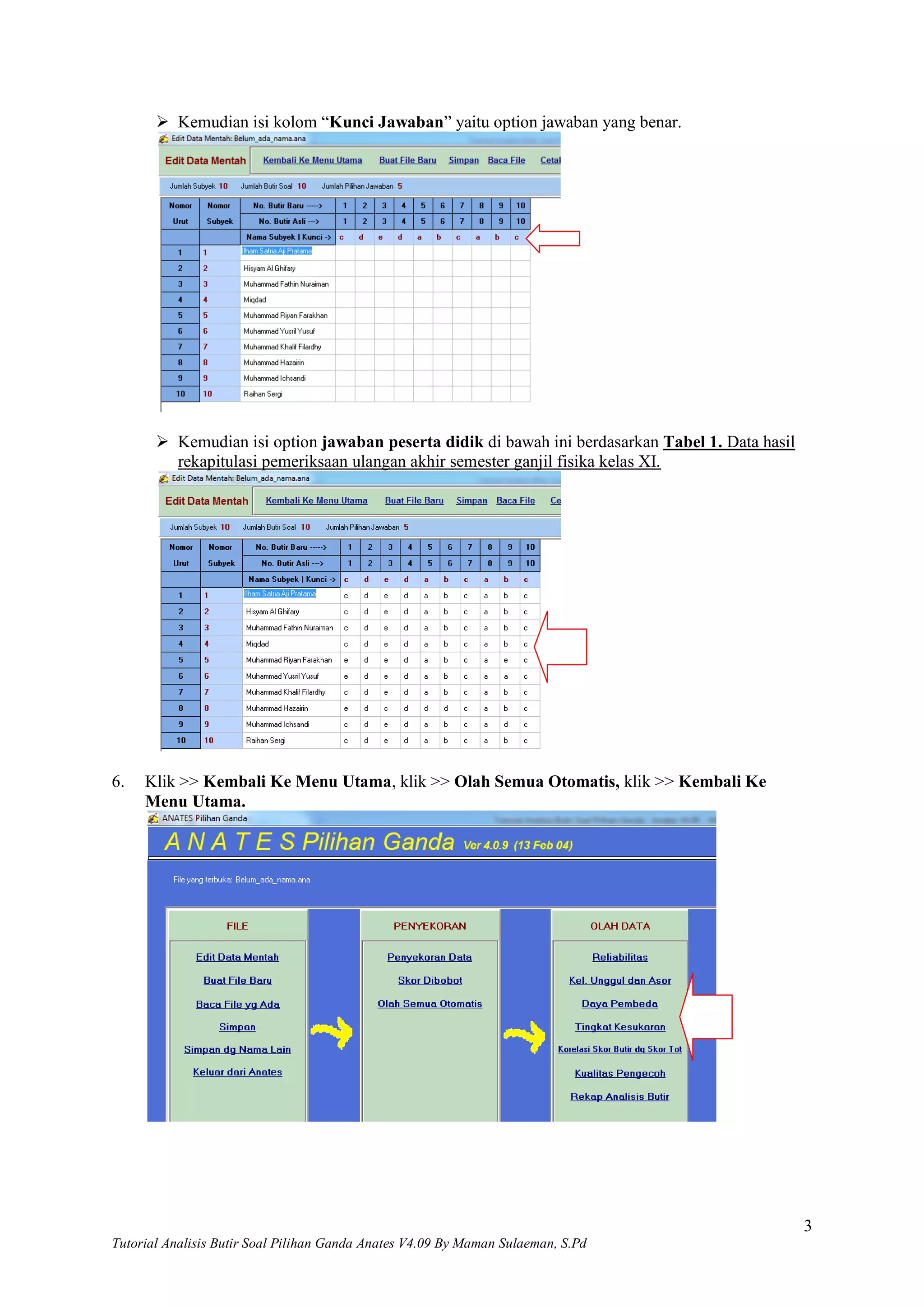 Tutorial analisis butir soal pilihan ganda anates v4.09