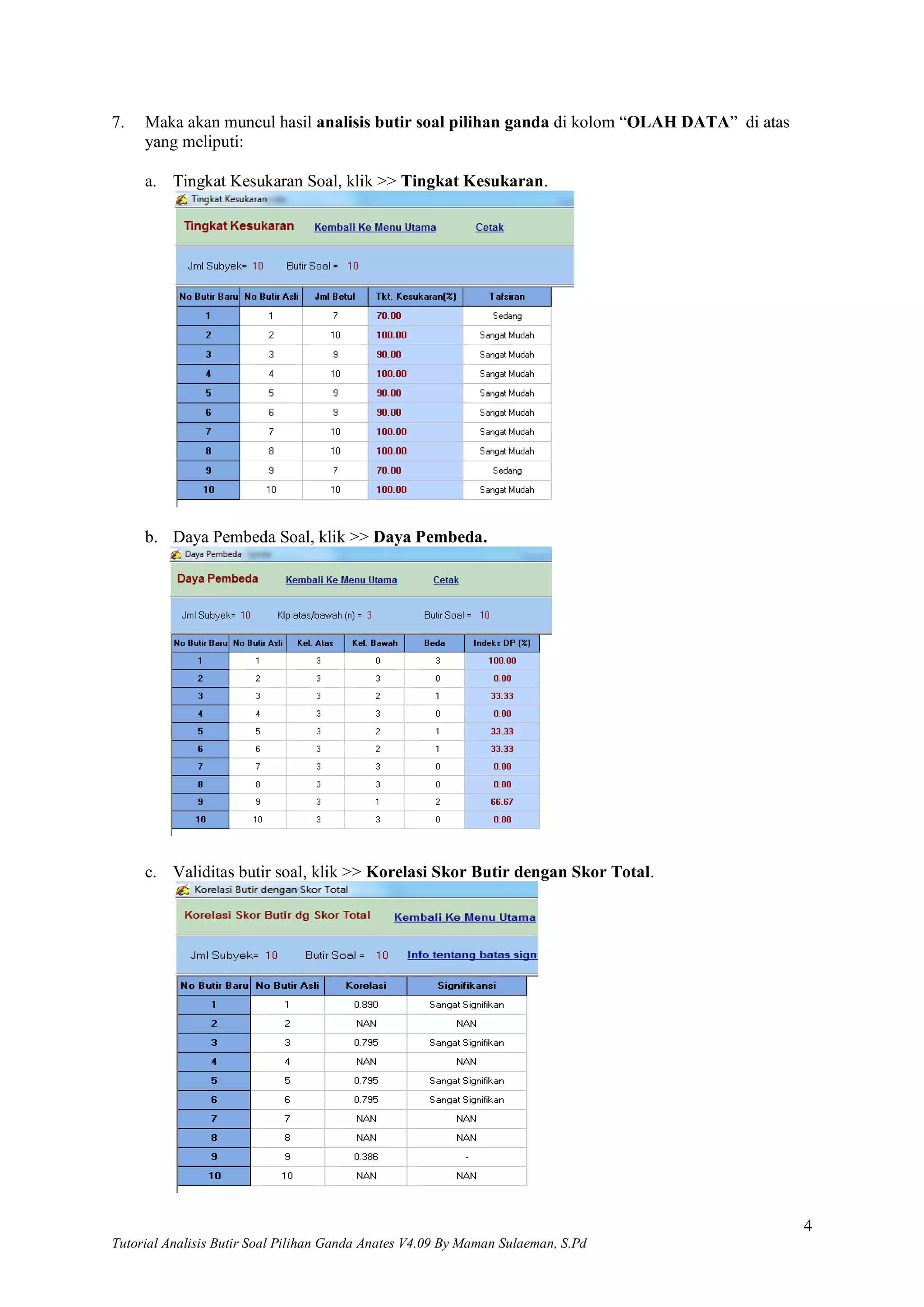 Tutorial analisis butir soal pilihan ganda anates v4.09