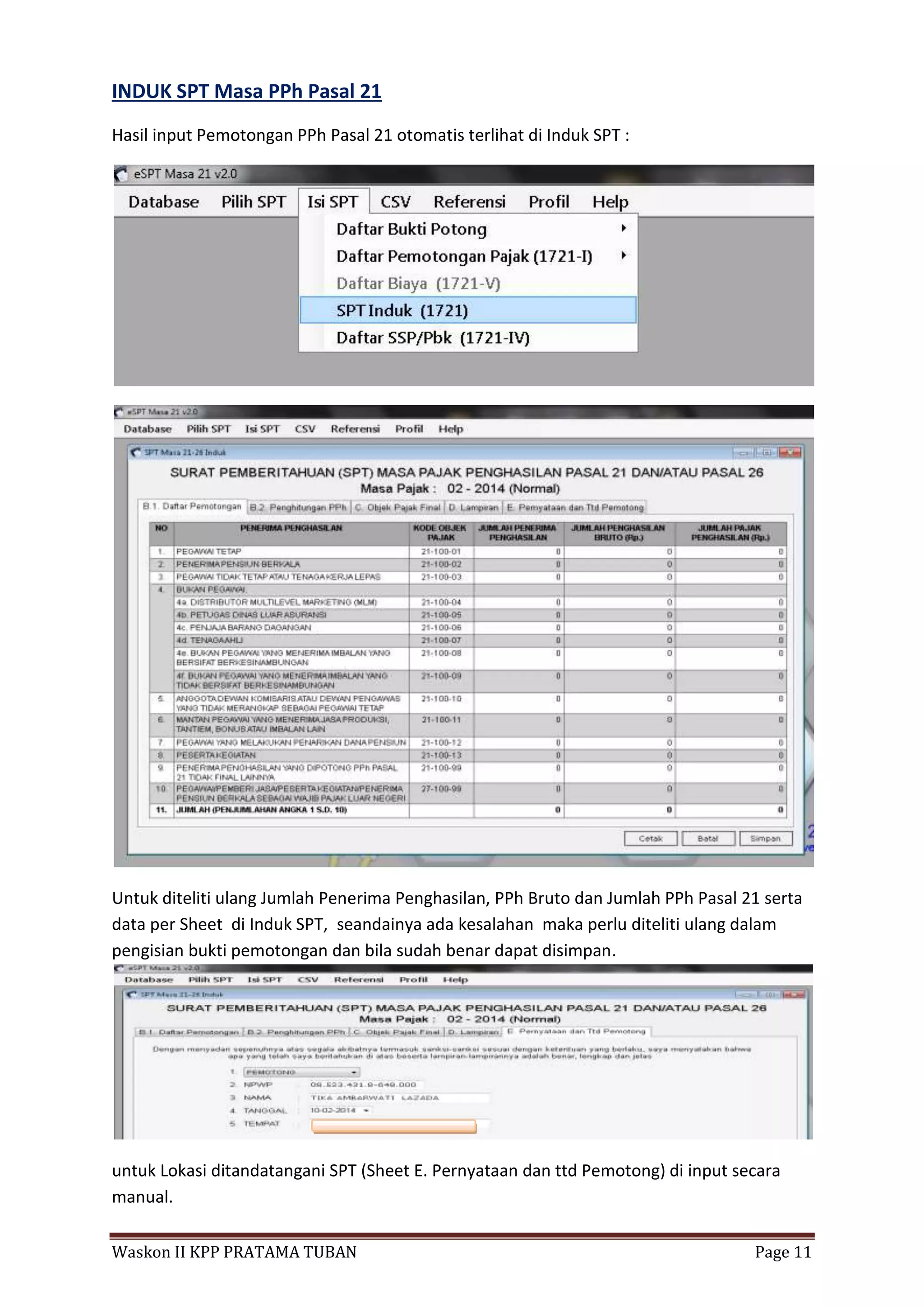 TUTORIAL APLIKASI ESPT PPH 21 | DOCX