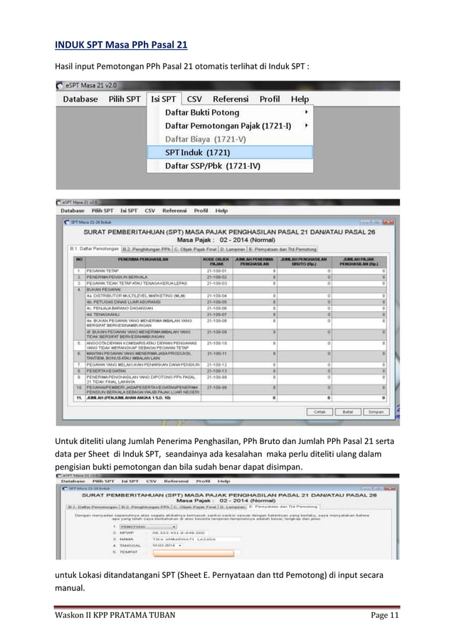 TUTORIAL APLIKASI ESPT PPH 21 | PDF