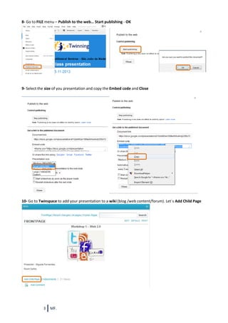 Add presentations to Twinspace | PDF