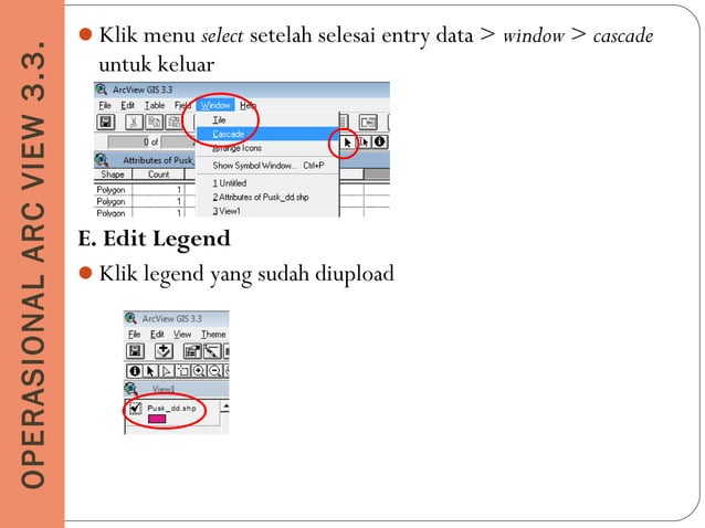 Tutorial Penggunaan Aplikasi ArcView 3.3 untuk Pengolahan Data Kesehatan | PPT