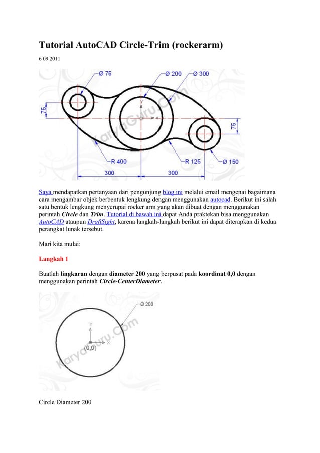 Tutorial auto cad circle | PDF