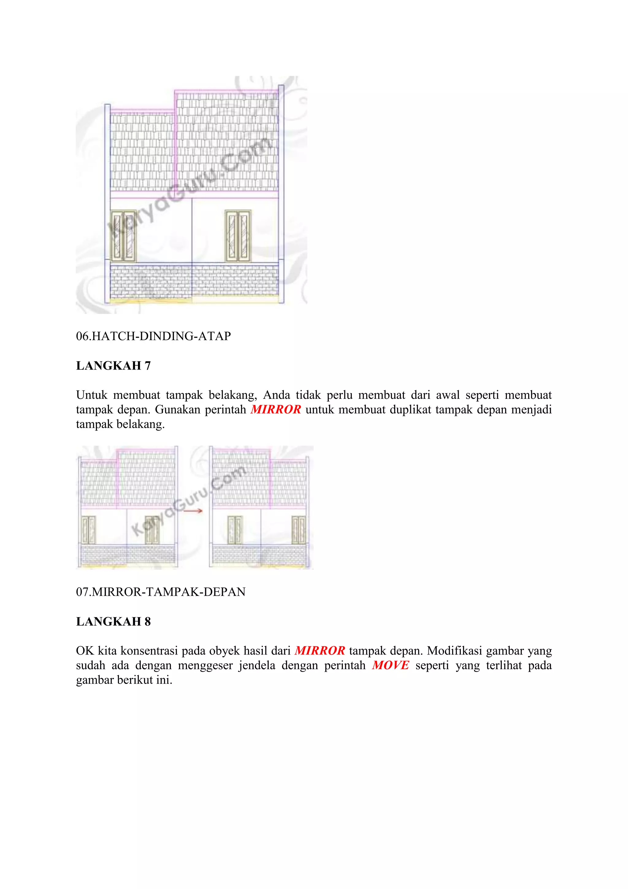 Tutorial auto cad gambar kerja rumah tinggal – bagian 2 tampak depan ...