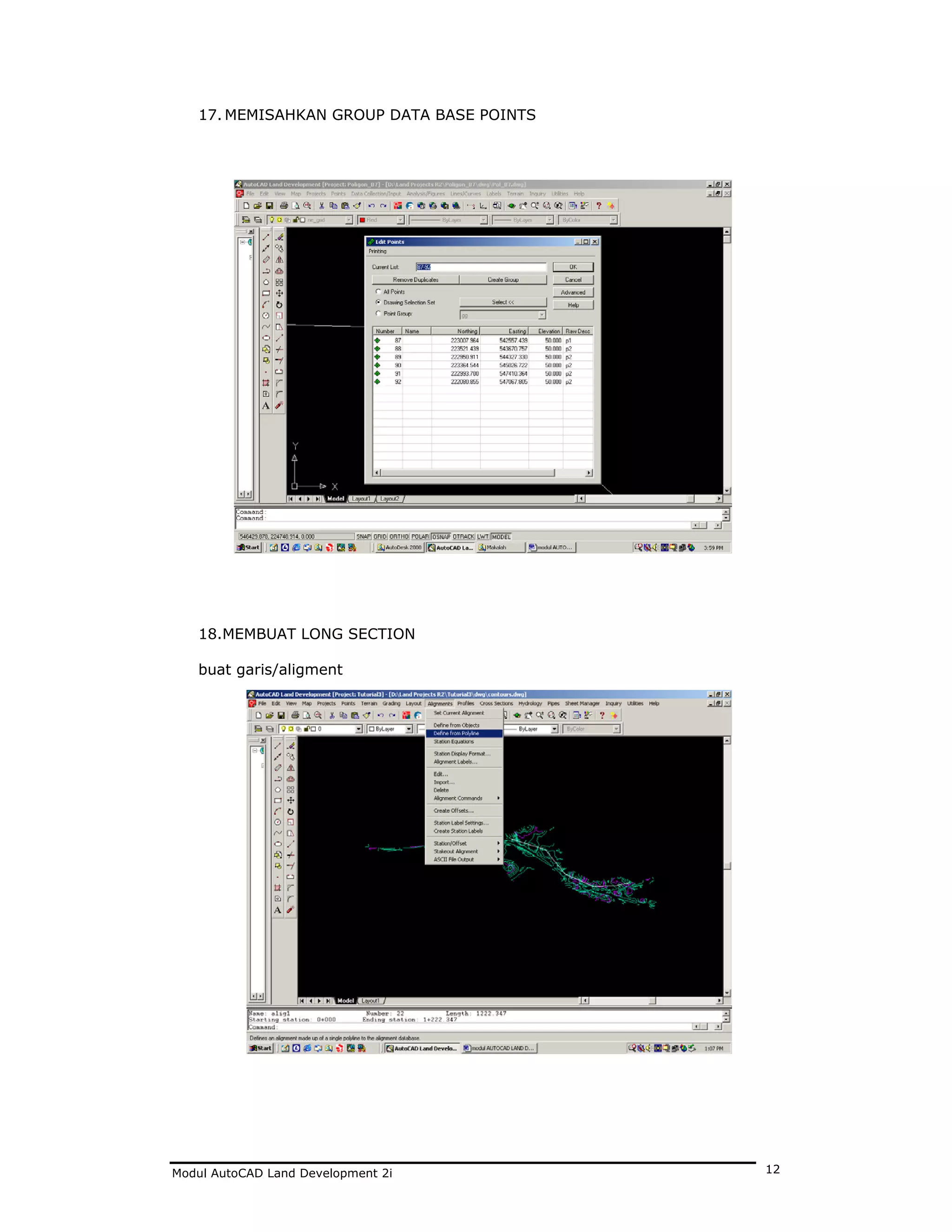 Tutorial+auto cad+land+dev+2i | PDF