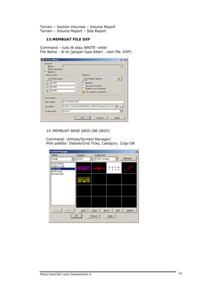 Tutorial+auto cad+land+dev+2i | PDF