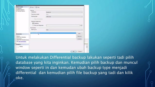 Tutorial backup sql server | PPTX