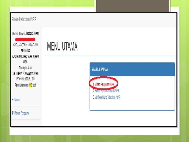 TUTORIAL_BAGAIMANA_SEMAK_PELAPORAN_PDPR_DAN_KEHADIRAN_MURID_UTK (2).pptx