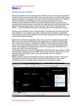 Tutorial belajar autocad 2 dimensi dan 3 dimensi | PDF