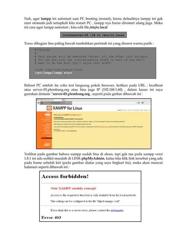 Tutorial belajar membuat virtualhost di xampp linux | PDF