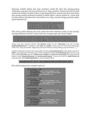 Tutorial belajar membuat virtualhost di xampp linux | PDF