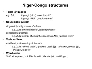 African Language Families and their Structural Properties | PPT