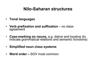 African Language Families and their Structural Properties | PPT