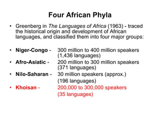 African Language Families and their Structural Properties | PPT