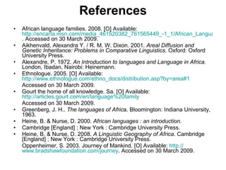 African Language Families and their Structural Properties | PPT