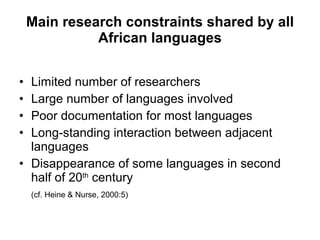 African Language Families and their Structural Properties | PPT