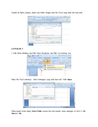Tutorial buat label undangan | DOCX