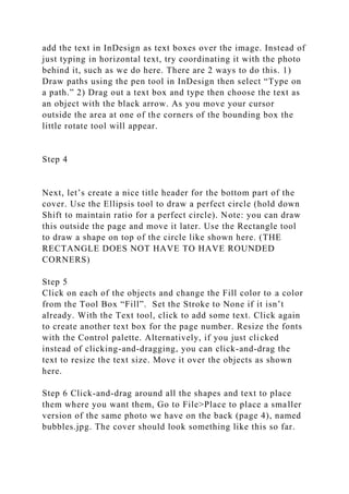 TUTorial By chad neuman in InDesign,Tutorial AT Vishal Dawdy .docx