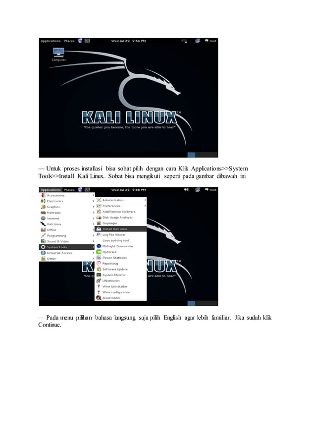 Tutorial cara install kali linux | PDF