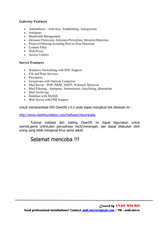 Tutorial clearos | PDF