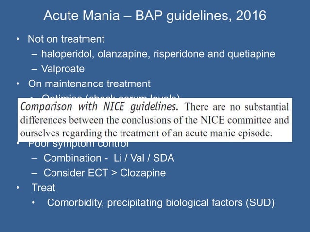 Comparison of BPAD treatment guidelines | PPTX | Pharmaceutical Drugs ...