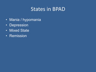 Comparison of BPAD treatment guidelines | PPTX