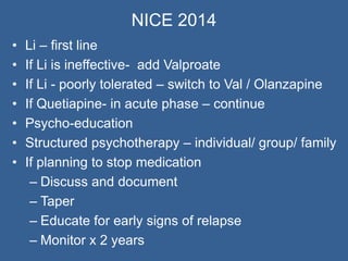 Comparison of BPAD treatment guidelines | PPTX