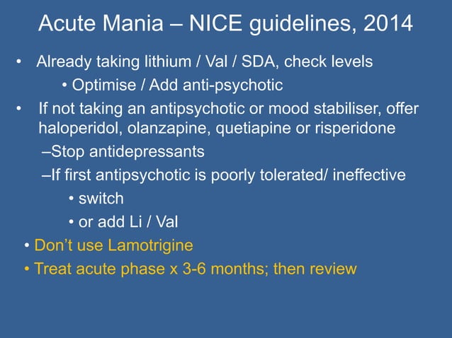 Comparison of BPAD treatment guidelines | PPTX | Pharmaceutical Drugs ...