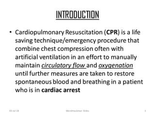 Cardio pulmonary resuscitation (CPR) | PDF