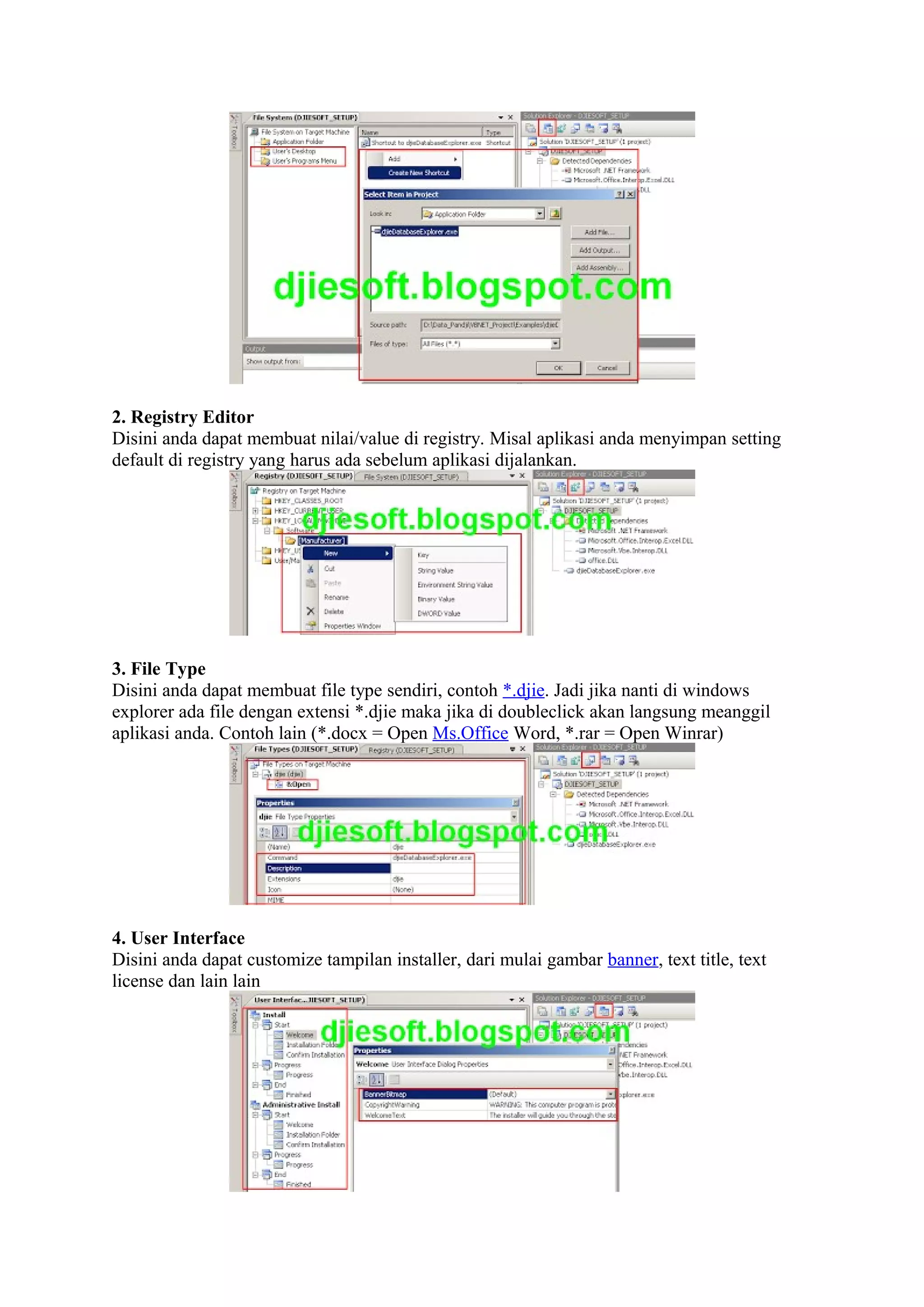 Tutorial create setup installer | DOC
