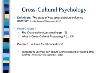 Cross Cultural Psychology Tutorial | PPTX